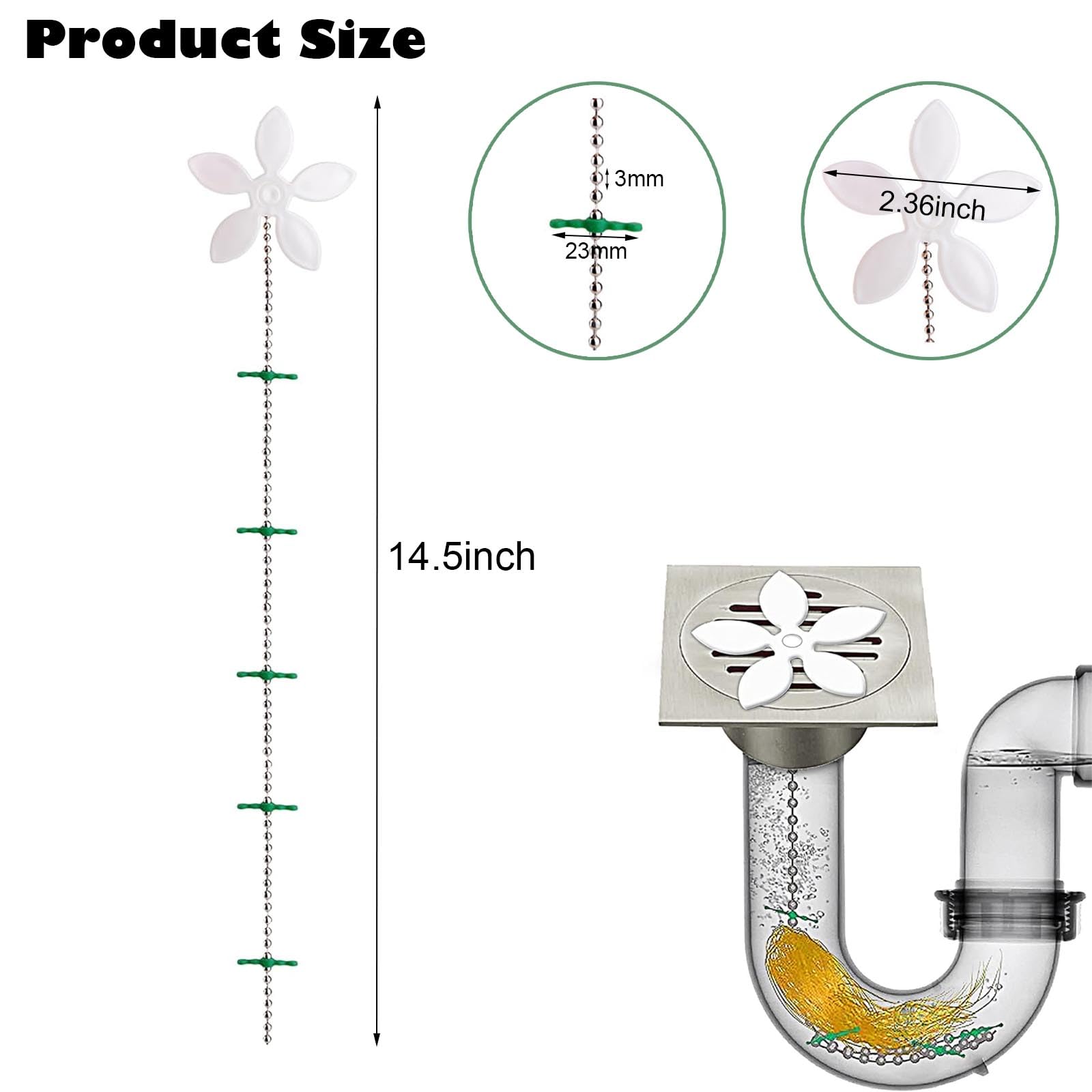 Generic 12 Pack Drain Hair Catcher, Flower Shape Shower Drain Sink Disposable Hair Catchers for Bathroom, Bathtub and Kitchen, Bathtub Sinks Drain Clog Protectors, White