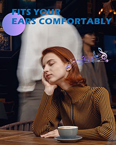 ORIbox Wireless Earbuds, Ear Buds Bluetooth 5.3 with Microphone, Deep Bass, IPX7 Waterproof Loud Voice Sport Earphones with Charging Case for Outdoor Running Gym Workout (Purple)
