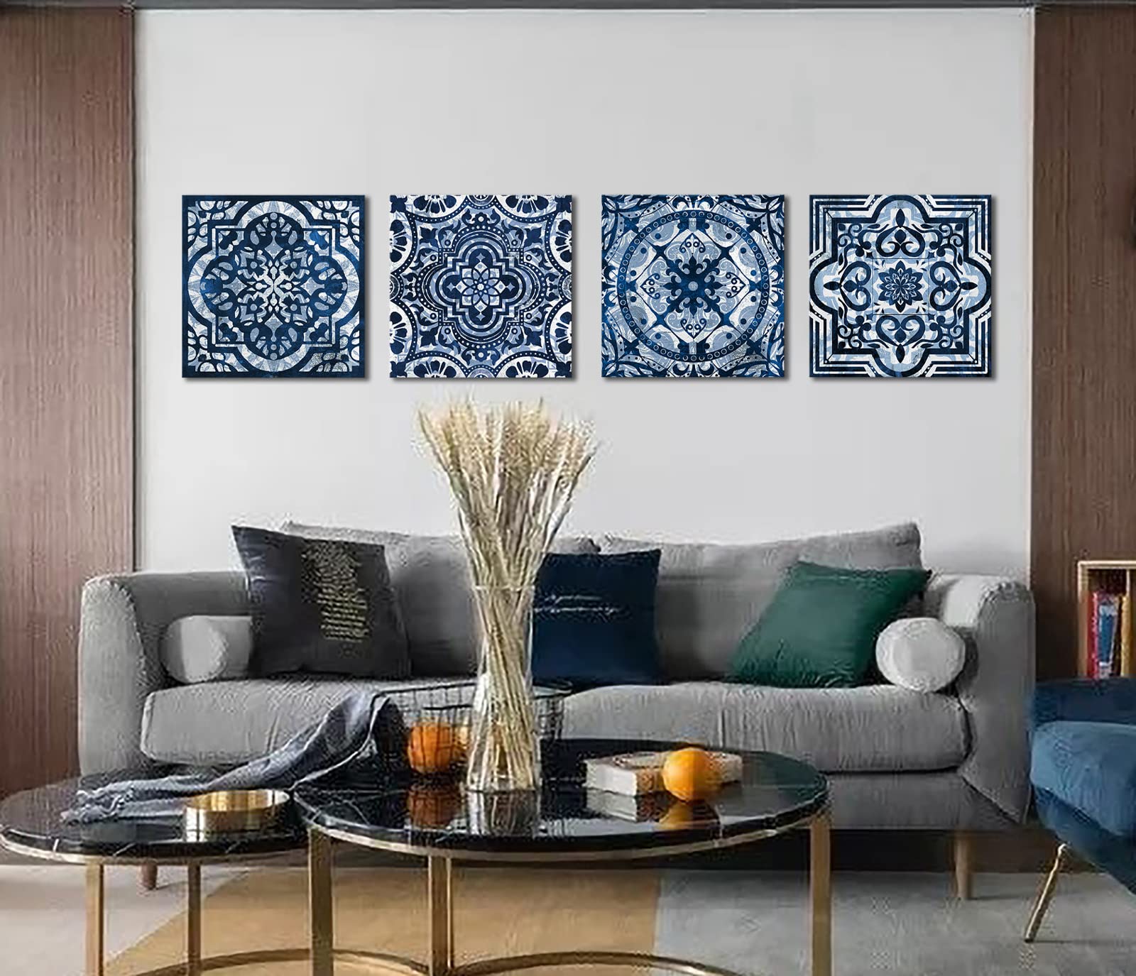 KLAKLA Navy Blue Wall Art - Sturdy Wood Frame Craftsmanship - Versatile Installation for Stylish Decor & Explore Captivating Navy Blue Wall Decor and Canvas Art