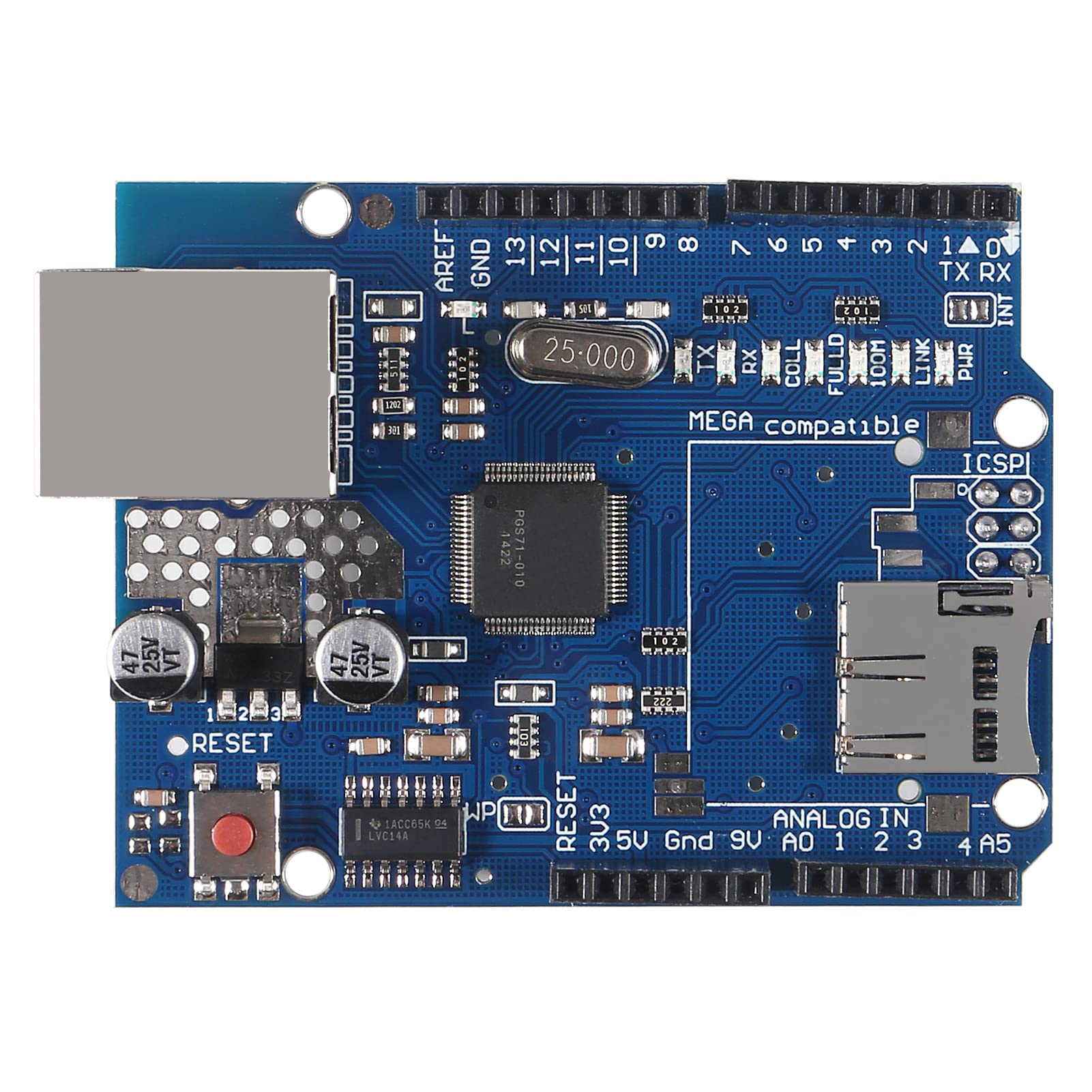 DWEII 2PCS W5100 Ethernet Network Shield W5100 Ethernet Expansion Board with SD Card Slot for Arduino UNO MEGA2560