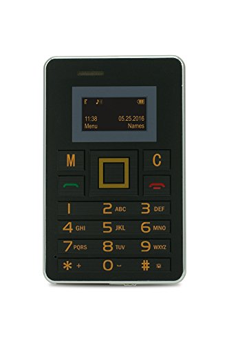 Slide Wallet Size Unlocked Mini Cell Phone Worldwide 2G GSM Service, Black/Silver