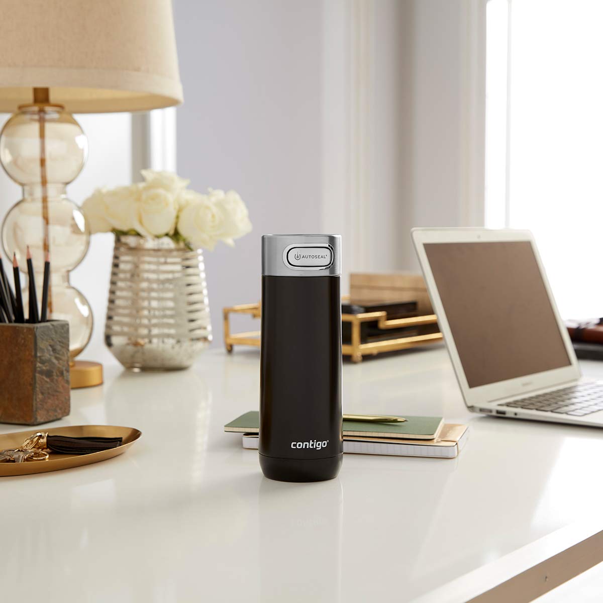 Contigo Luxe Autoseal Vacuum-Insulated Travel Mug | Spill-Proof Coffee Mug with Stainless Steel Thermalock Double-Wall Insulation, 16 oz., Biscay Bay