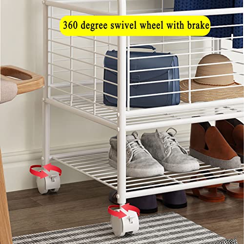 Wire Commercial Rolling Laundry Cart with hanger 2.5 Bushel Wire Laundry Basket with Wheels easy moved garment rack with basket for organize