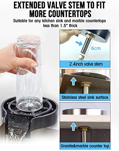 Glass Rinser for Kitchen Sink, Automatic Cup Washer, 10 Water Spraying Holes Bottle Washer, Kitchen Sink Cup Cleaner Accessories