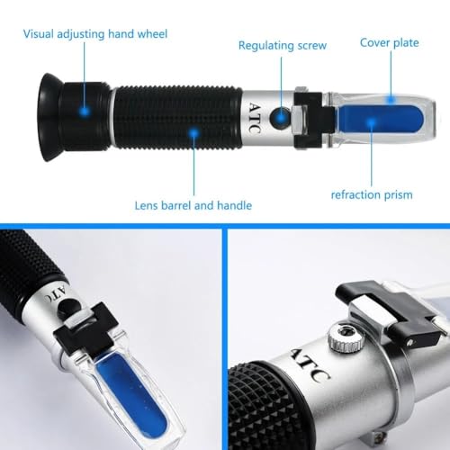 KYKYK Refractometer, Refractometer 0-20% Sugar Brix Milk Measurement Accuracy ATC Professional Digital Milk Purity Analyzer Tester Handheld Too for Fruit, Homebrewing, Juice, Vegetables