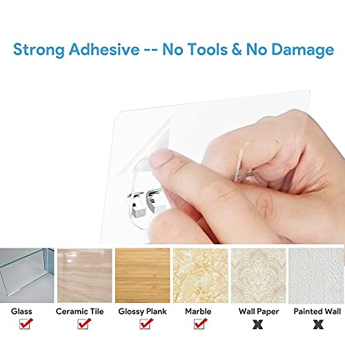 LAIGOO Adhesive Shower Caddy Corner Shelf, Metal Bathroom Shelf Wall Mounted Shower Shelf, Non-Drilling Floating Shelves for Shower Organizer/Bathroom Organizer/Kitchen (2 Pack, White)