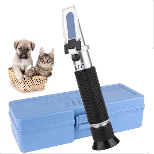 KYKYK Refractometer, Refractometer Pet Urine Specific Handheld Veterinary Serum Plasma Protein Hemoglobin Tester Refractometer for Fruit, Homebrewing, Juice, Vegetables