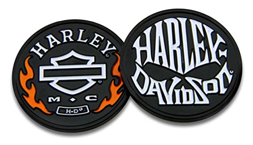 Harley-Davidson Flames & H-D Skull Challenge Coin, 1.75 in Coin, Black 8005078
