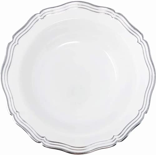 Elegant Aristocrat Collection White/Silver Dessert Bowls (Pack of 10) - Unmatched Quality - Perfect for Dinner Parties & Special Occasions