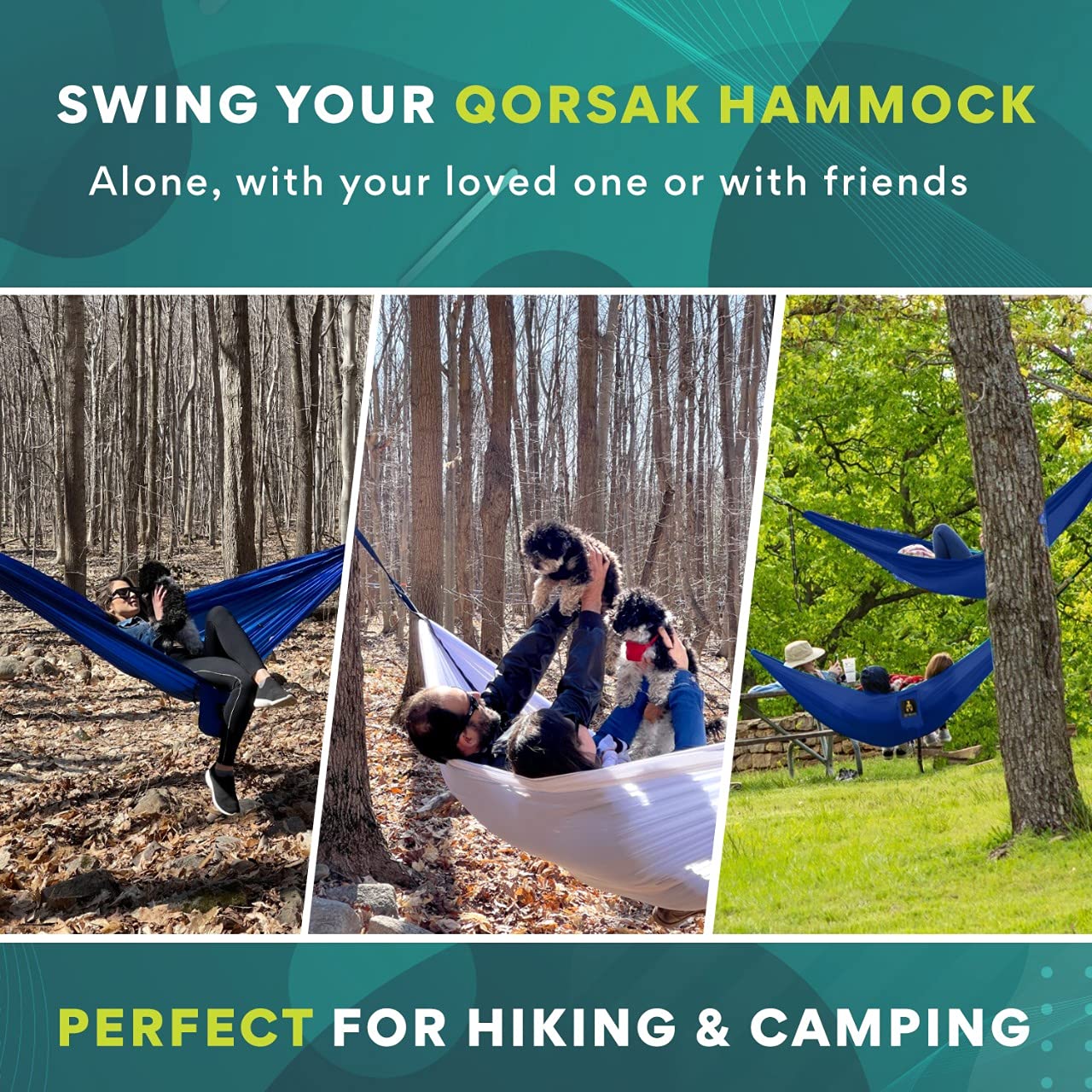 Double & Single Ripstop Hiking Hammock with Tree-Friendly Straps | Small Portable Lightweight Hammocks for Camping, Outdoor Sleeping, Hiking, Backpacking