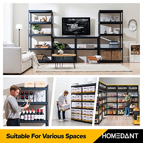HOMEDANT 5 Tier Laminated Metal Shelving Unit Adjustable Garage Storage Utility Rack Heavy Duty Shelves Organization Multipurpose Shelf Warehouse Basement Shed Pantry 31.9" W x 16.2" D x 71.3" H 1Pack