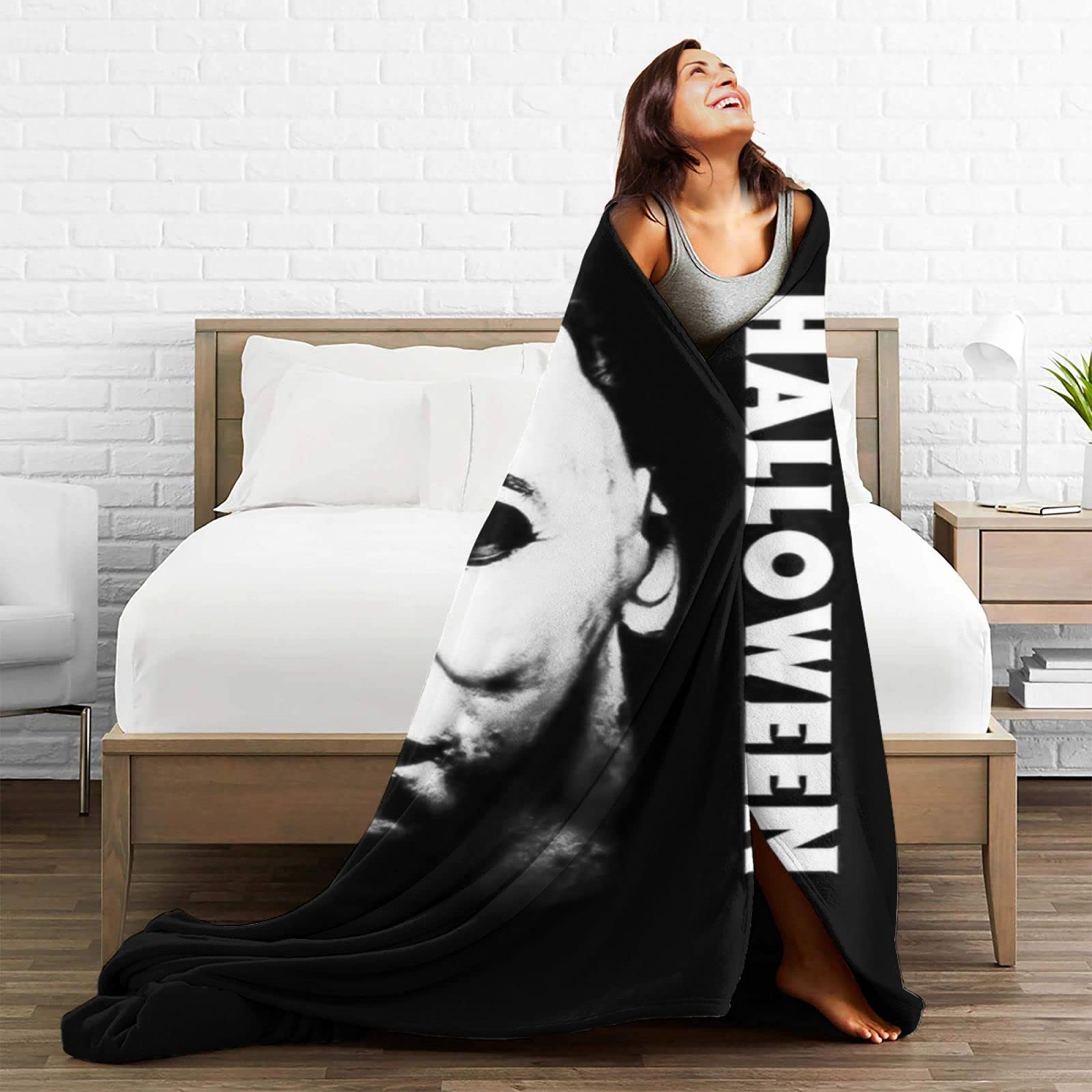 Horror Movie Blanket Halloween Ultra-Soft Flannel Throw Blanket for Sofa Bed Living Room for Boy Girl Adults 60"X50"