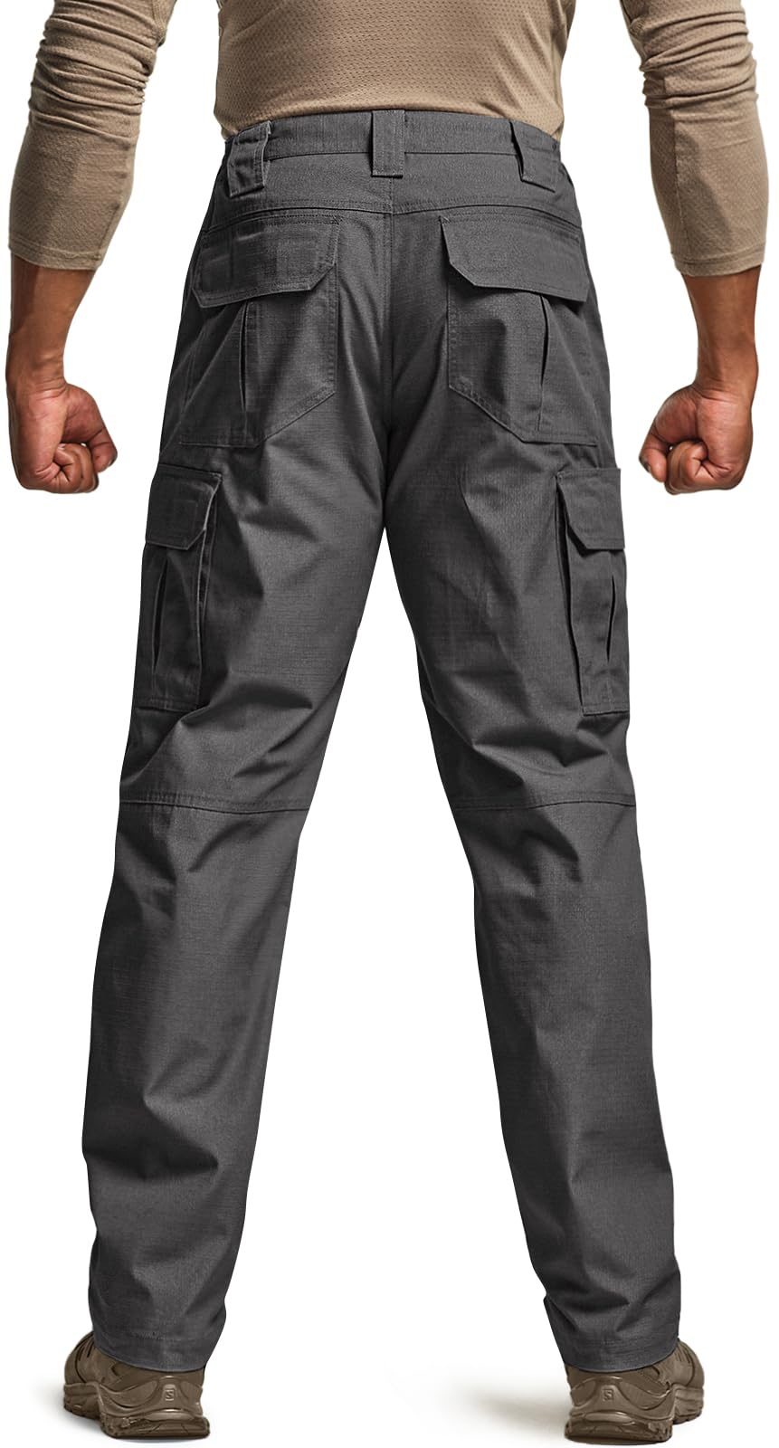 CQR Men's Tactical Pants, Water Resistant Ripstop Cargo Pants, Lightweight EDC Work Hiking Pants, Outdoor Apparel, Ripstop Mag Pocket Charcoal, 34W x 30L
