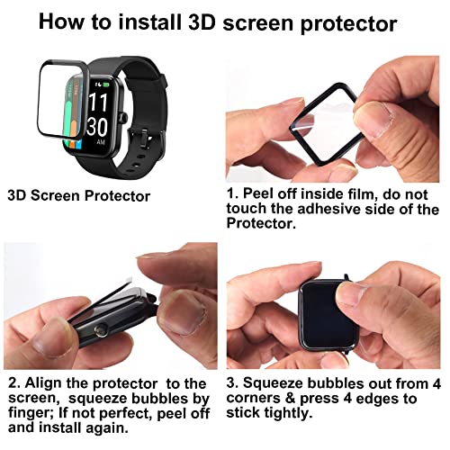 smaate 3D Screen Protector Compatible with SKG V7 and V7 PRO 1.7 inches Smartwatch
