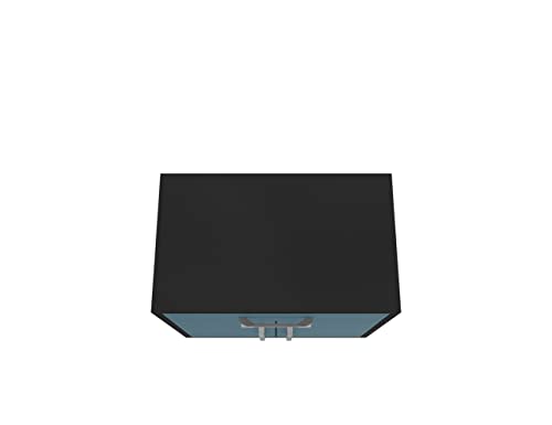 Manhattan Comfort Eiffel 2-Piece Storage Garage Set in Matte Black and Aqua Blue