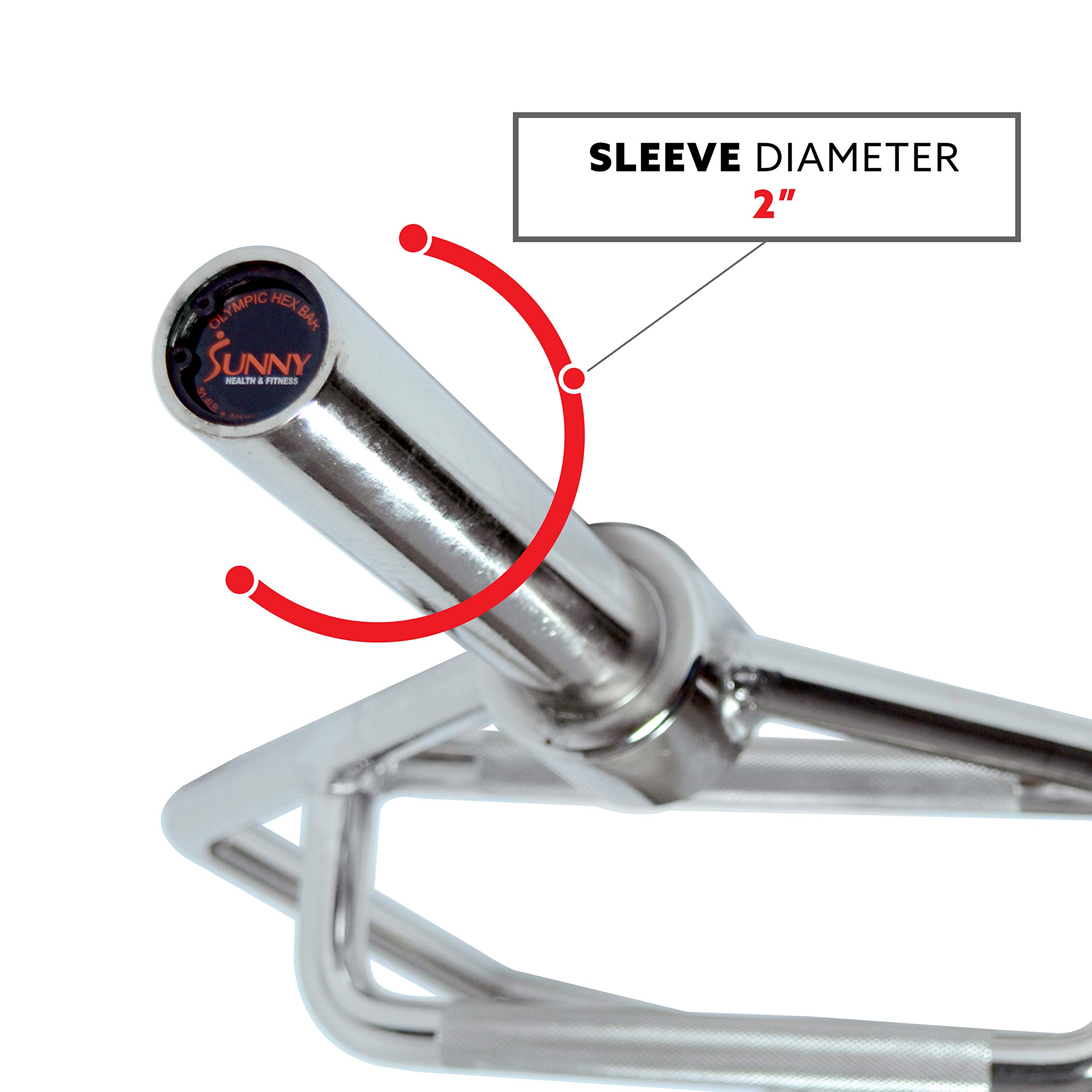 Sunny Health & Fitness Olympic Hex Bar, Weight Training Trap Bar for Deadlifts and Shrugs