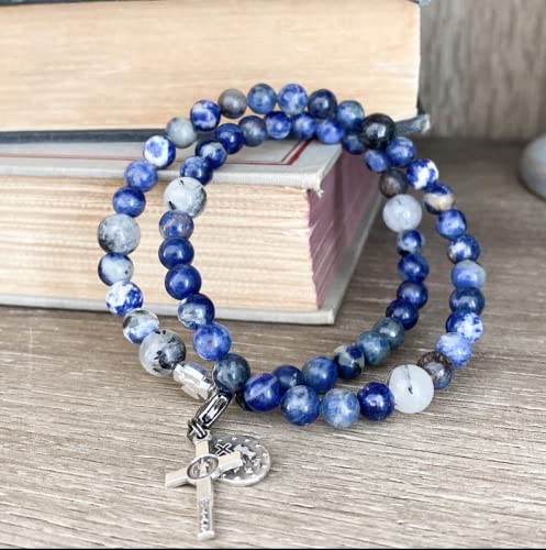 Chews Life Calcutta Stretch & Wrap Gemstone Rosary Bracelet - Medium