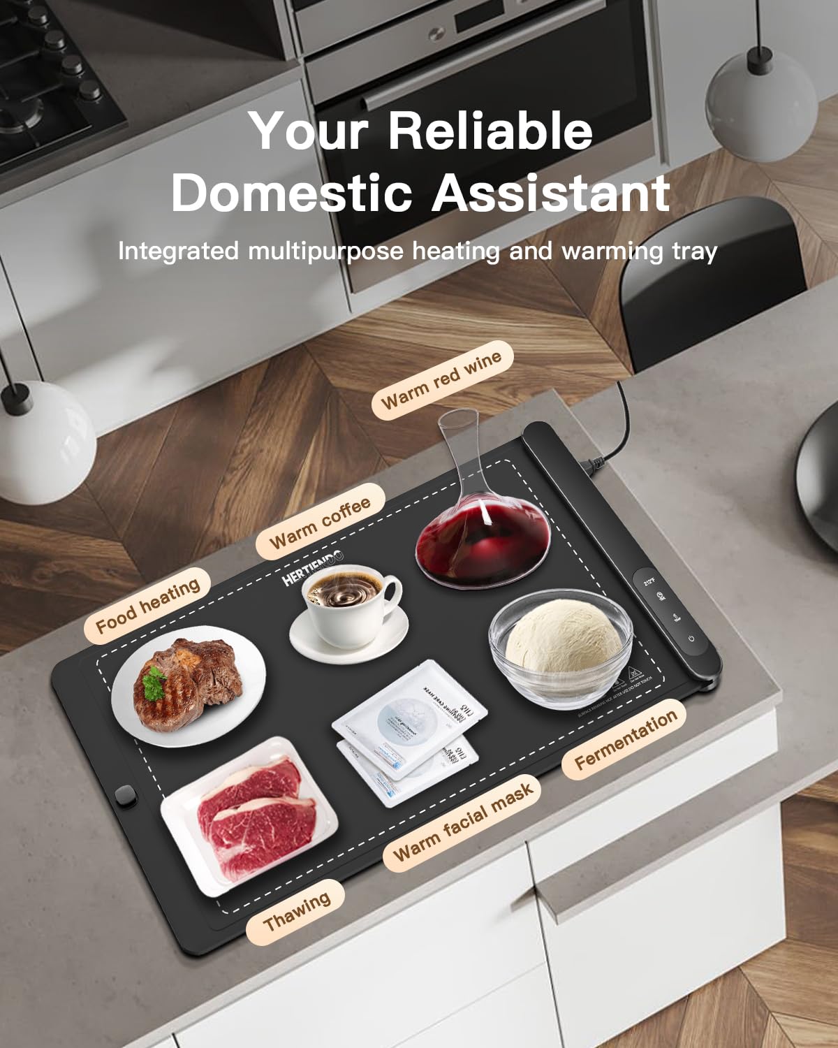Food Warming Mat, Upgraded Graphene Full Surface Heating Foldable Heater Food Pad, Compact Silicone Materials, 6 Heat Settings, Multifunctional Food Warmers for Parties Buffet, Events, Daily Life Use