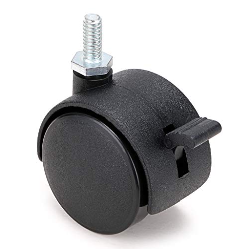 Skelang 4 Pcs 1.5" Nylon Plastic Swivel Stem Casters Wheel with Brakes, Stem Diameter 5/16β for Office Chair, Game Chair, Kitchen Shelf, Sofa