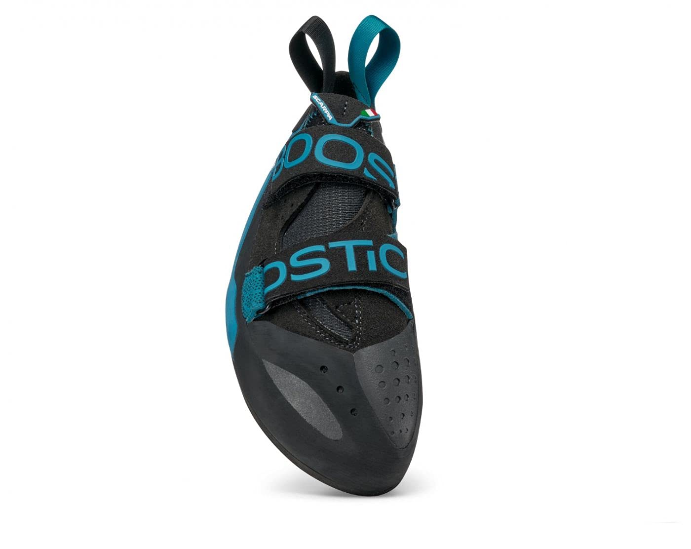 SCARPA Boostic Rock Climbing Shoes for Sport Climbing and Bouldering - Specialized Performance for Edging and Support - Black/Azure - 9.5-10