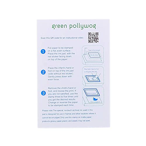 Green Pollywog - Extra-Large Clean Touch Inkless Ink Pad for Pets | Pawprints for Dogs & Cats Non-Toxic | Paw Print Stamp Kit | Dog Paw Print Kit | Cat Footprint Keepsake (2-Pack)