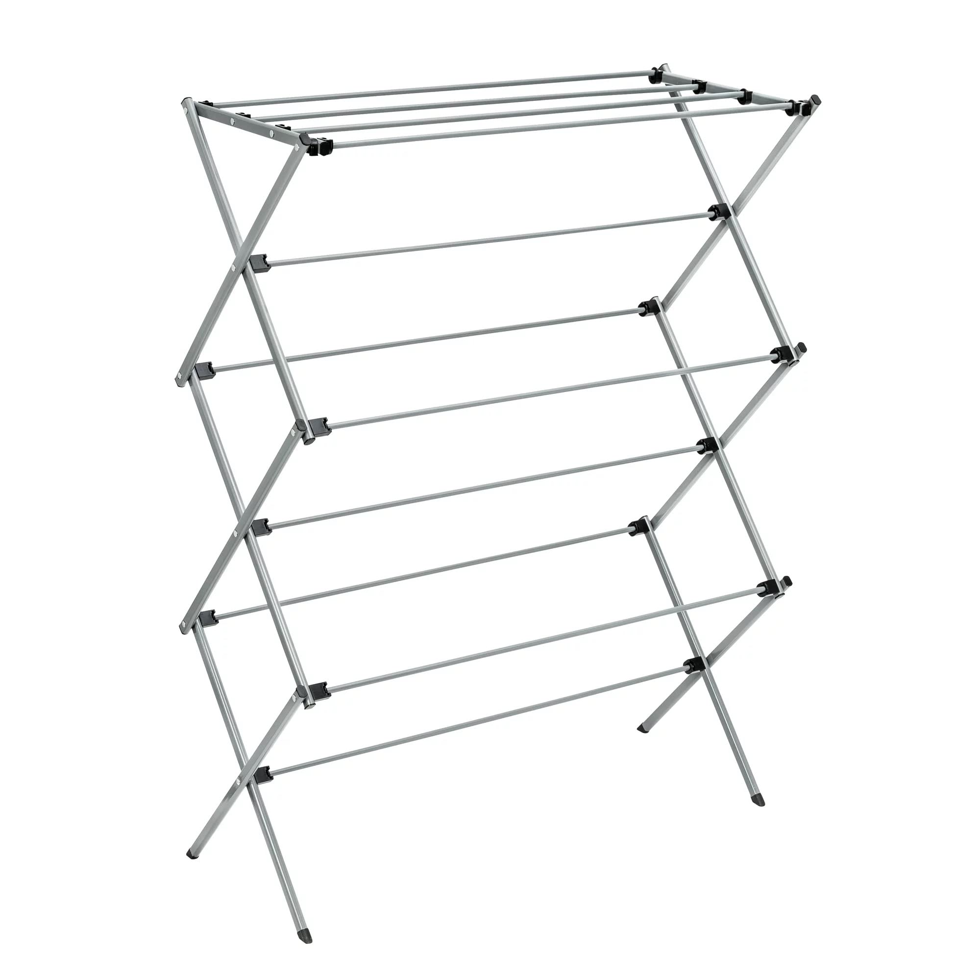 JvziA Oversized Collapsible Steel Laundry Drying Rack, Household Indoor Folding Clothes Drying Rack, Dry Laundry and Hang Clothes,Towel Rack, Sliver