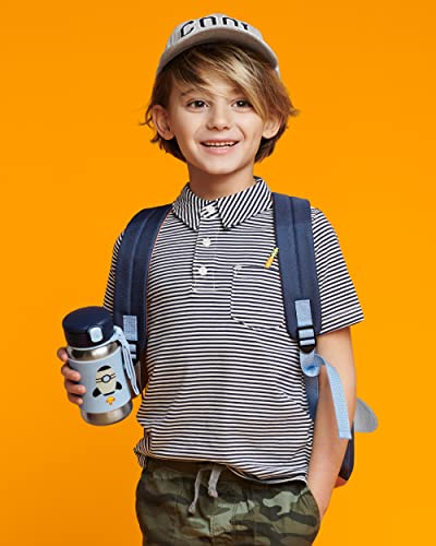 Skip Hop Toddler Sippy Cup with Straw, Sparks Stainless Steel Straw Bottle, Rocket