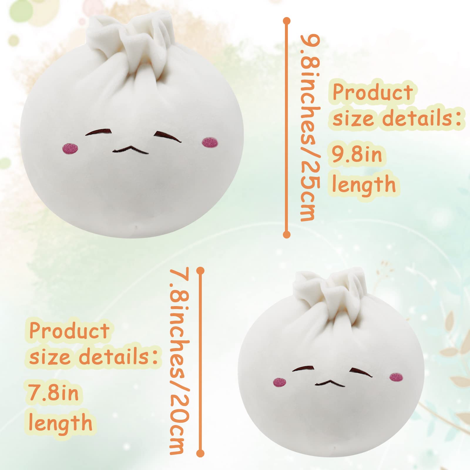 Hotiego Dumpling Plush Food Soup Dumpling Plushie Cute Buns Dumpling Stuffed Plush Pillow Simulation Squeezing Soft Toy for Sleeping Birthday Home Decoration 9.8"…