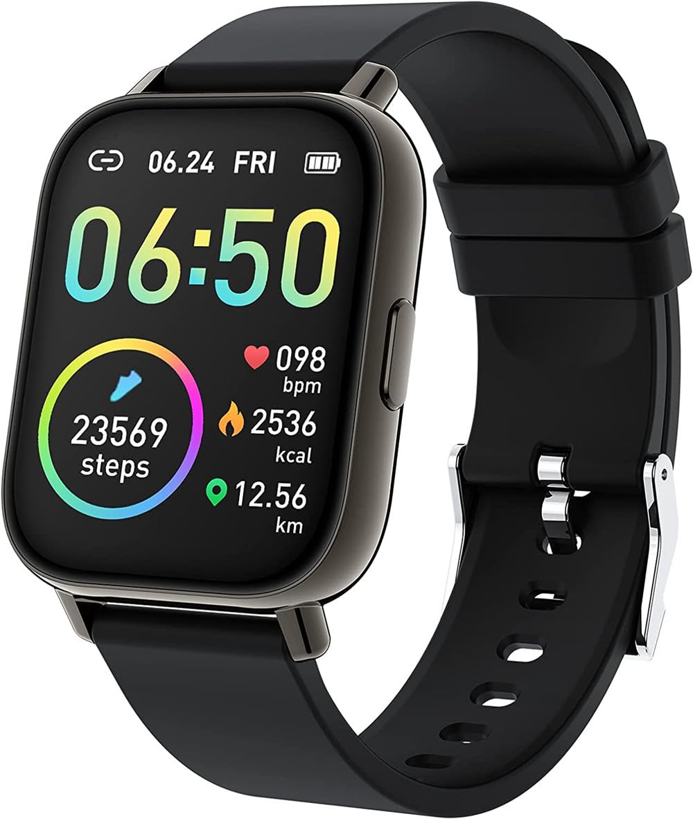 Smart Watch for Men Women, 5ATM Waterproof Fitness Tracker Smartwatch with Heart Rate Blood Pressure Sleep Monitor Step Calories Counter Outdoor Smart Watches for Android iOS Phones 24 Sports Model
