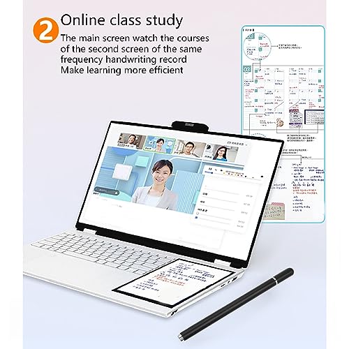 Double Screen Laptop, 1920x1080 15.6 Inch Business Laptop with 7 inch HD IPS Sub Screen, Fingerprint Recognition, Handwriting Touch, RGB Backlight Keyboard (16GB+2TB U.S.