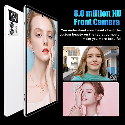 DAUZ HD Tablet, 10.1in Tablet 5.0 USB C Charging Port 100‑240V Octa Core Front 800W Rear 1600W for Elderly for School for Office (US Plug)
