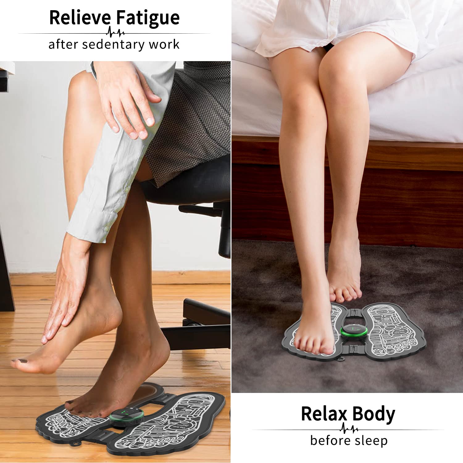 EMS Foot Massager Mat - Electric Feet Massager Pad Legs Circulation Sore Relief Acupressure Acupuncture Device Anti Fatigue Feet Relaxation Machine for Women Men