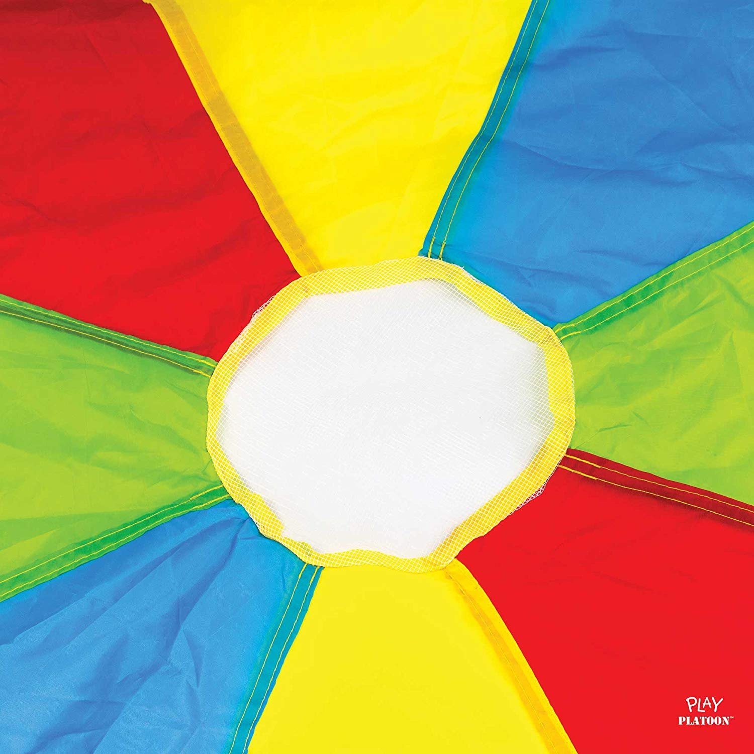 Play Platoon Rainbow Parachute Toy for Kids, 6 ft Play Parachute Game for Kids with 8 Handles, Parachute for Kids, PE Equipment for Elementary School Gym Class, Backyard/Indoor Play Equipment