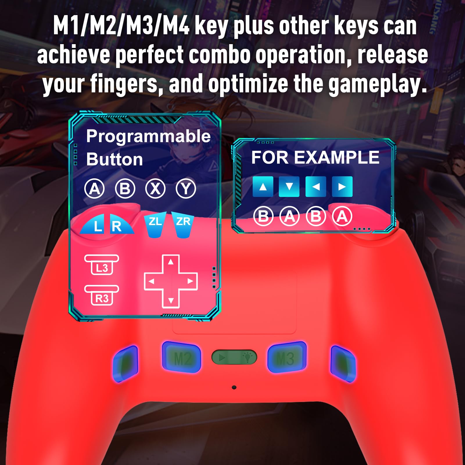DYONDER Wireless Switch Controller for Switch/Switch Lite/Switch OLED, Gaming Controller for PC/iOS/Android,Switch Gamepad Remote with RGB/Programmable/Motion Control/Vibration/Turbo/Wakeup