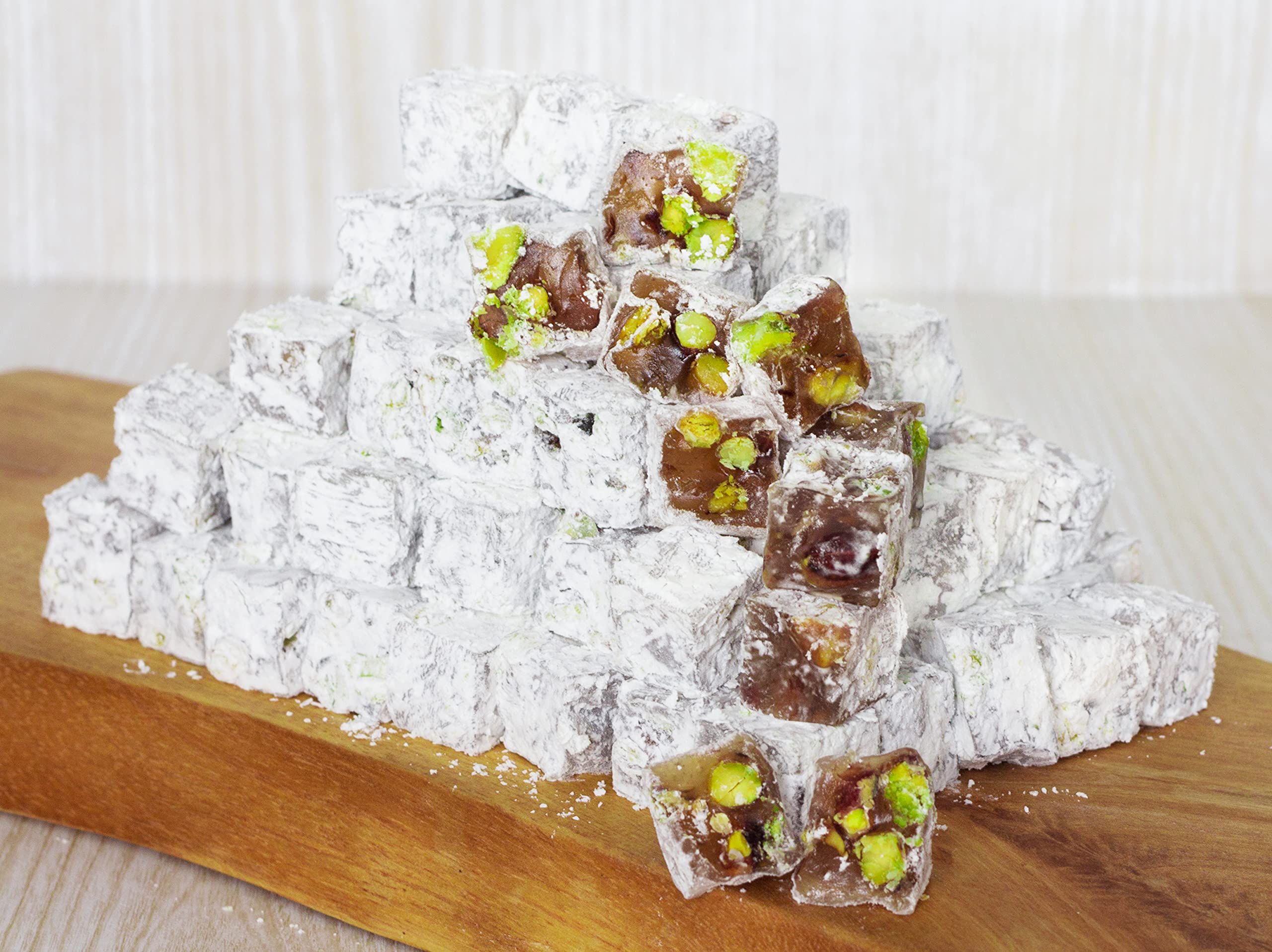 Cerez Pazari Turkish Delight Pistachio Candy Gourmet Premium Vegan Sweets Medium Gift Box 420g | Sweet Luxury Traditional Confectionery Soft Candy Dessert Glucose Free Lokum (Loukoumi) | Apprx.42 Pcs