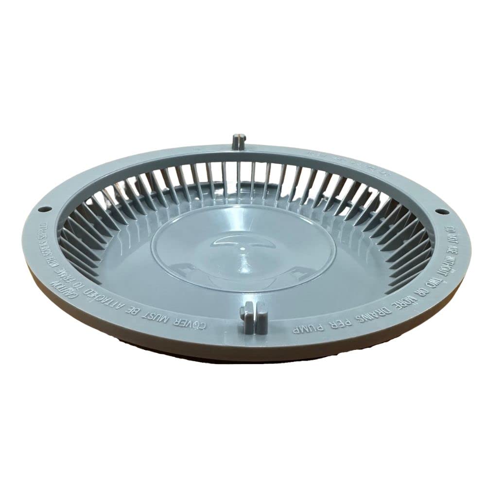 DPM Inground Swimming Pool Heavy-Duty Anti Vortex ABS Main Drain Covers for Inground Pools | Drain Replacement Cover | Pool Drain Covers for Inground Pools 7 3/8" (Light Grey)