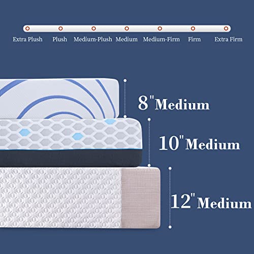 Vyfipt Full Size Memory Foam Mattress 10 Inch Bed in a Box Bamboo Charcoal Infused Gel Foam Cooling Medium Firm Mattress - Breathable - No Box Spring Needed β Full,10 Inch