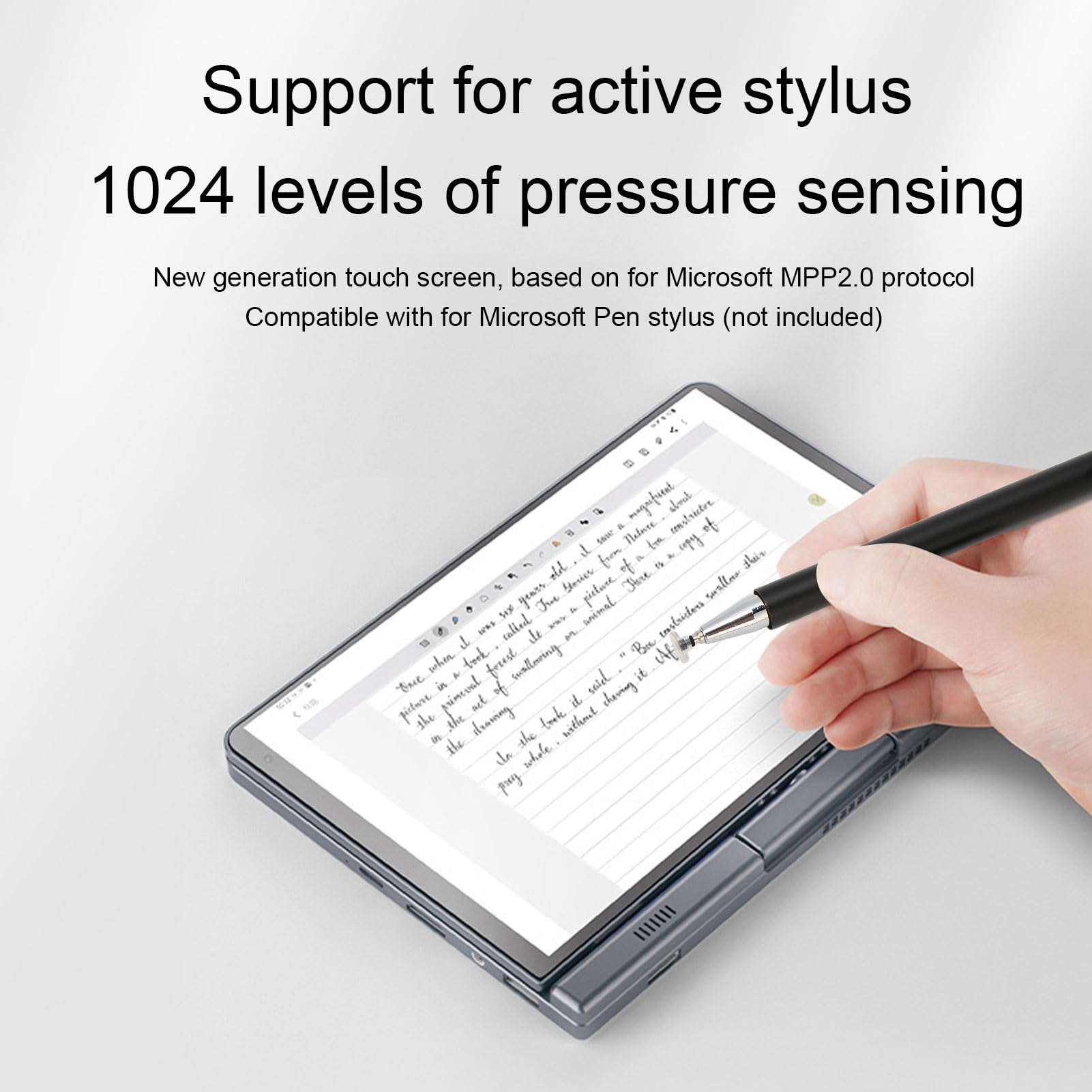Dpofirs 8 Inch Touch Screen Mini Laptop, LPDDR5 12GB RAM N95 Alder Lake Processor 180° Flip Mini Laptop Computer with Stylus for Windows 10 11 (12GB+256GB US Plug)