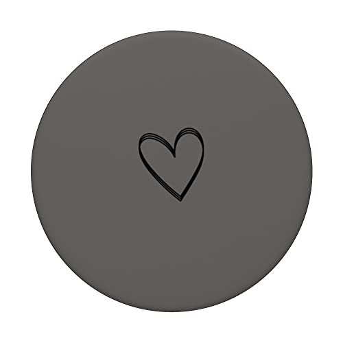 Gray Simple Minimalist Heart PopSockets Swappable PopGrip