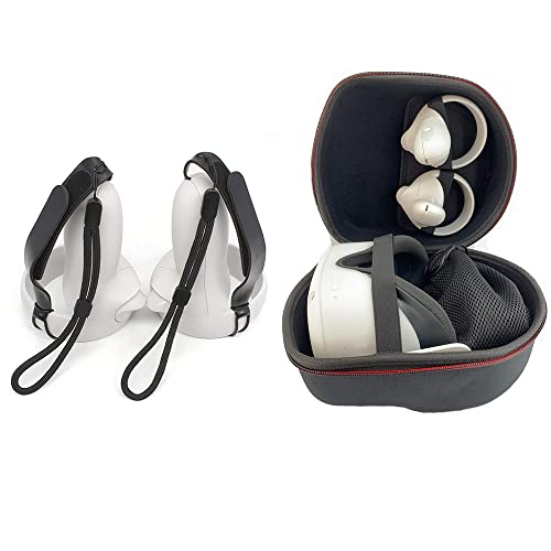 Carry Case for Oculus Quest / Oculus Quest 2 Gaming Headset and Controllers Accessories Protective | Knuckle Straps with Wrist Straps & Thumbstick Covers for Oculus Quest 2 VR