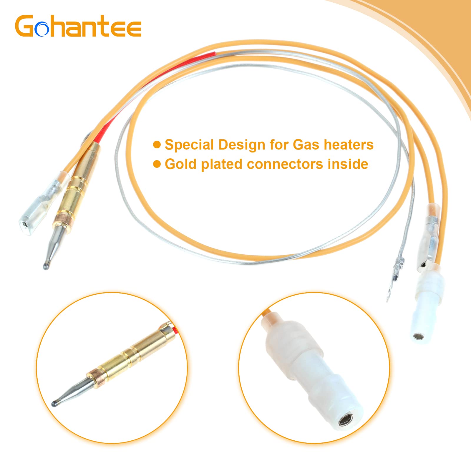 Gohantee 20" Propane Portable Tank Top Heater Thermocoupler 2304885 Universal Safety Assembly Compatible with Mr Heater Dura Heat COSTWAY Remington ProCom and More