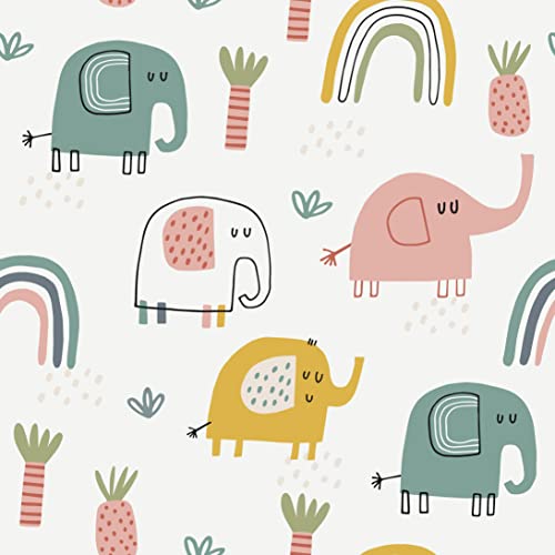 Dadouman Wipe Clean & Compatible Seat Cushion for Stokke Tripp Trapp Chair (Elephants)