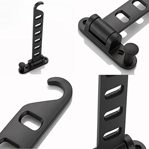 TOHERVIE Wall Mounted Clothes Hanger Rack, Laundry Hangers Folding Clothes Drying Racks for Laundry Room Organization with Hooks Swing Arm, Closet Organizer for Bedroom, Bathroom, Pack of 2 (Black)
