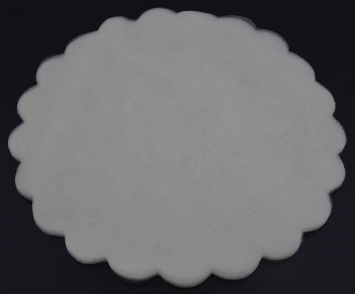 Organza Scalloped Edge Tulle Round Circles Wedding Favor 24cm Dia. Pack of 100Pcs (White)