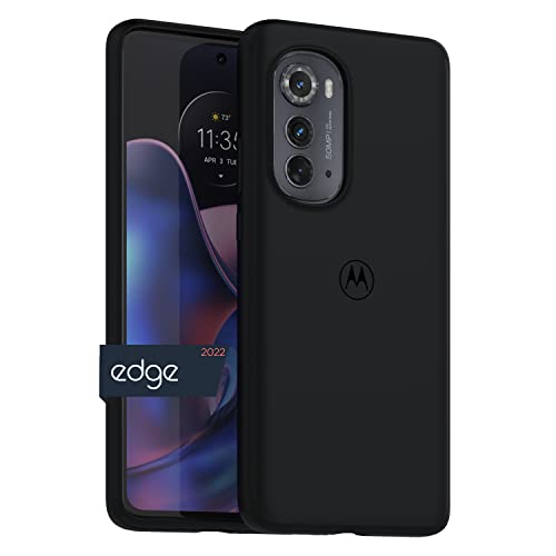 Motorola Moto Edge (2022) Soft Protective Case- Slim Fit- Silicone Coated Exterior, Microfiber Interior Lining, Precision Cutouts, Shock Absorbing Covers- Black [NOT for Edge Plus 2022]