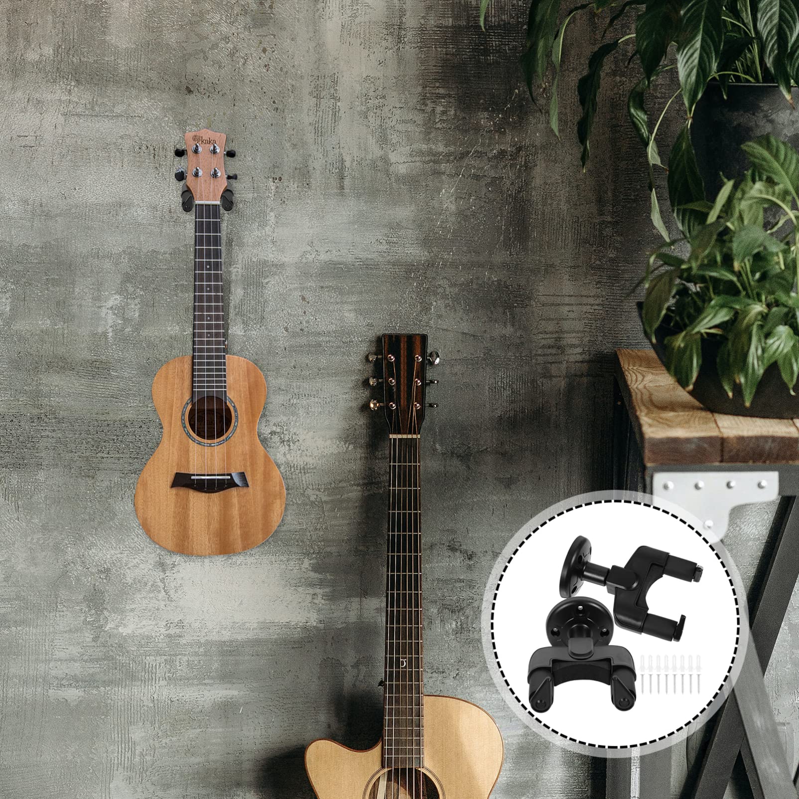 ERINGOGO 2 Sets Violin Hook Erhu Hanger Guitar Wall Mount Ukulele Stand Support Banjo Stand Guitar Neck Bracket Guitar Rest Bass Guitars Wall Mount Guitar Rack Iron Wall-mounted Cage