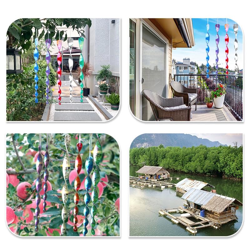 HAISENGO Bird Deterrent Scarer Rods Reflective Outdoor Bird Scarer to Keep Pigeon and Woodpecker Away from Garden or Yard, 11.8 Inches (Silver(10pcs))