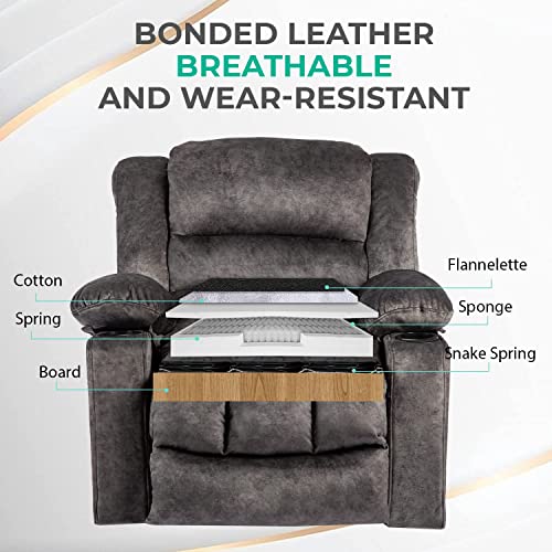 HOMYEDAMIC Recliner Chair Massage Rocker with Heated Modern Ergonomic Lounge 360 Degree Swivel Single Sofa Seat Living Room Lounge Recliners on Clearance Memory Sponge Filling