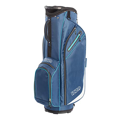 Izzo Golf Izzo Ultra-Lite Cart Golf Bag With Single Strap & Exclusive Features, Navy Blue/Light Blue