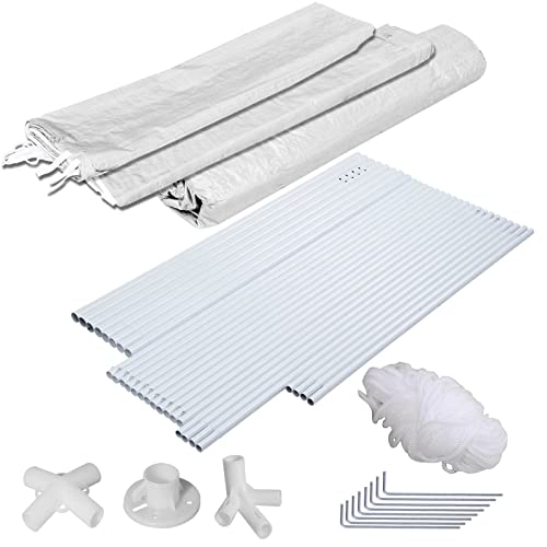 CLYZ 10'x10' Outdoor Canopy Party Wedding Tent White Gazebo Pavilion w/4 Side Walls